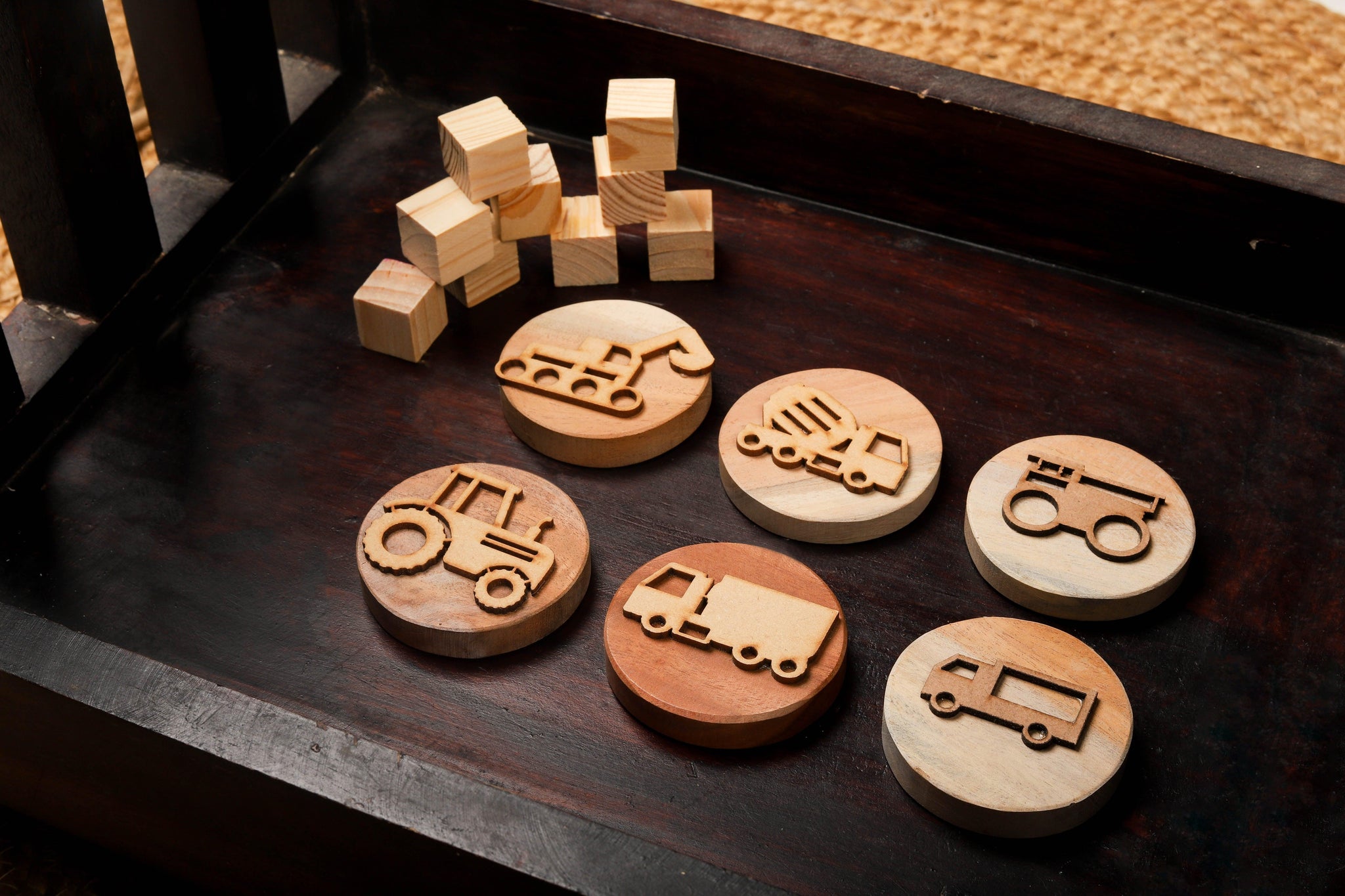 Wooden Stamps (Set of 5) | Forest Essentials Handmade Wooden Stamps