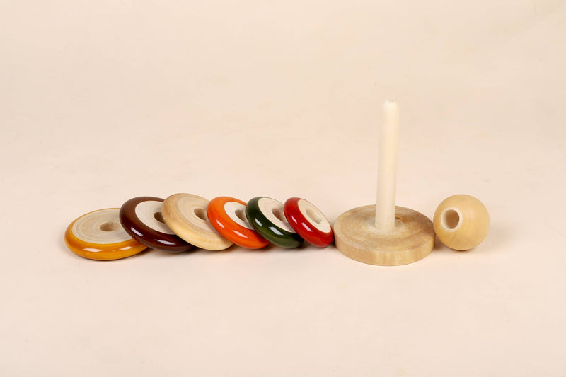 Wooden Ring Stacker | Handcrafted, Eco-Friendly Montessori Toy